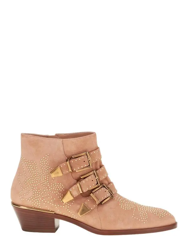 Chloé Suede Susan Boots - Pink