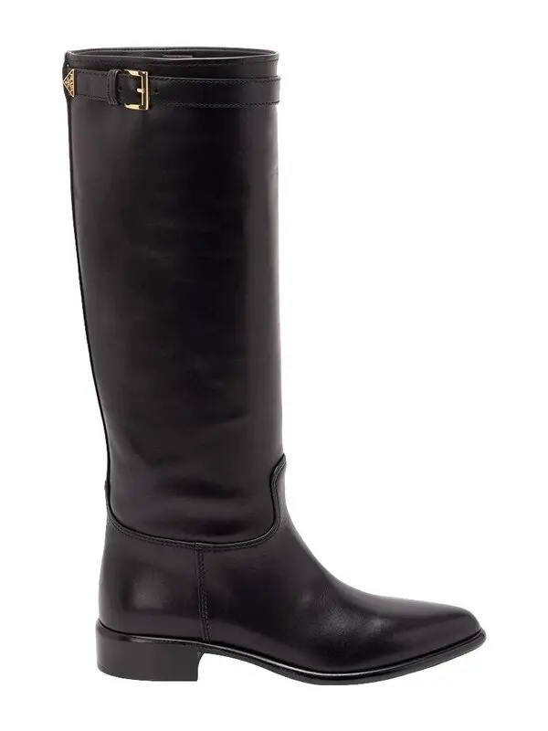 Prada Leather Knee High Boots - Multicolor