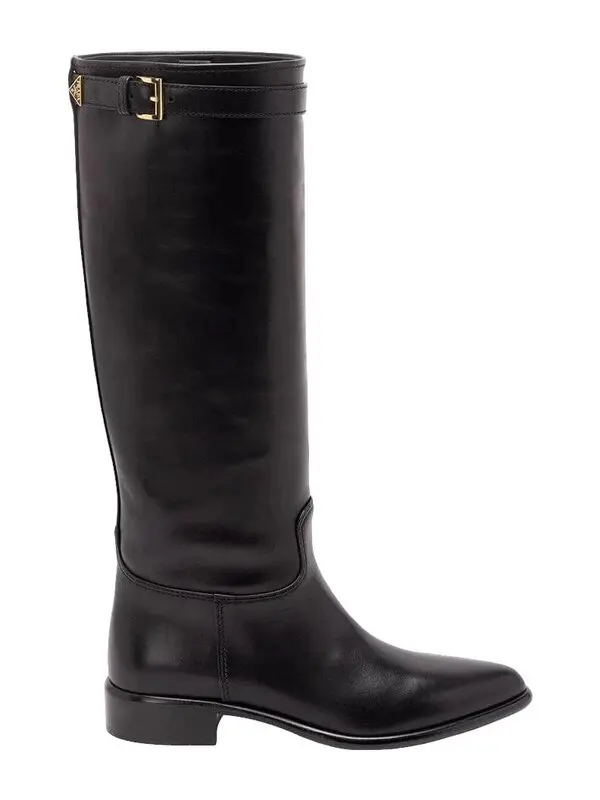 Prada Leather Knee High Boots - Multicolor
