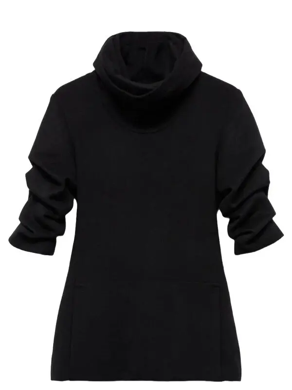 7 FOR ALL MANIKIND Rouched High Neck Dress - Black