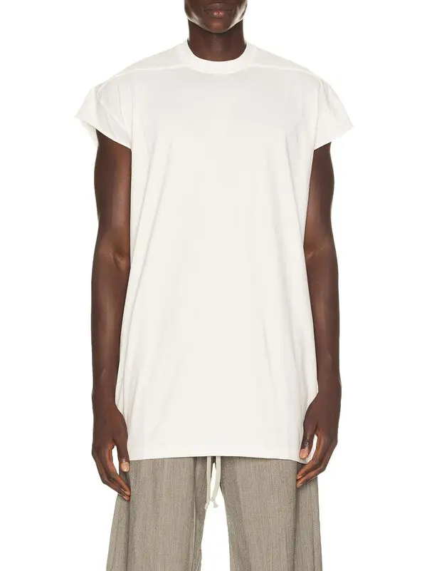 Rick Owens Jumbo Short Sleeve Tee In White - Milk