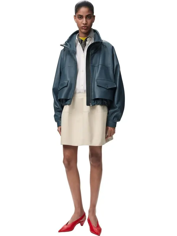 Loewe Jacket In Nappa Lambskin - Dark Navy