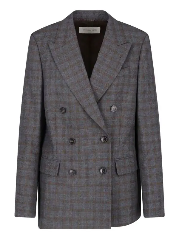 Dries Van Noten Double-breasted Checkered Blazer - Multi