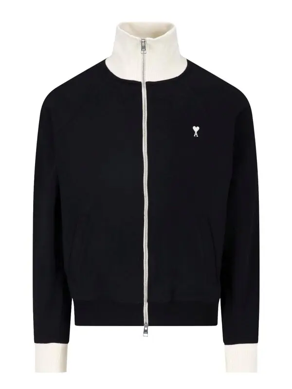 AMI Paris Zip Hoodie " De Caur - Black
