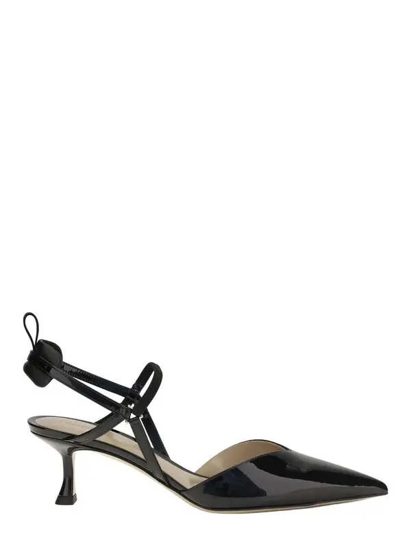 Fendi Patent Leather Colibrì Slingback Pumps - Black