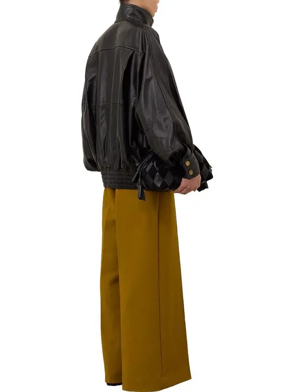 Zimmermann Valiant Leather Bomber Jacket - Black