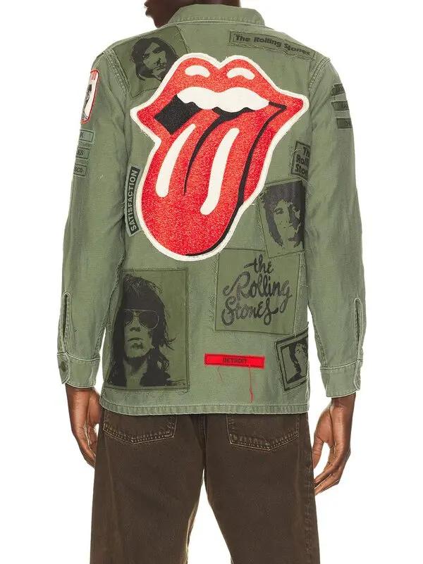 MadeWorn Rolling Stones Jacket In Army - Faded Army