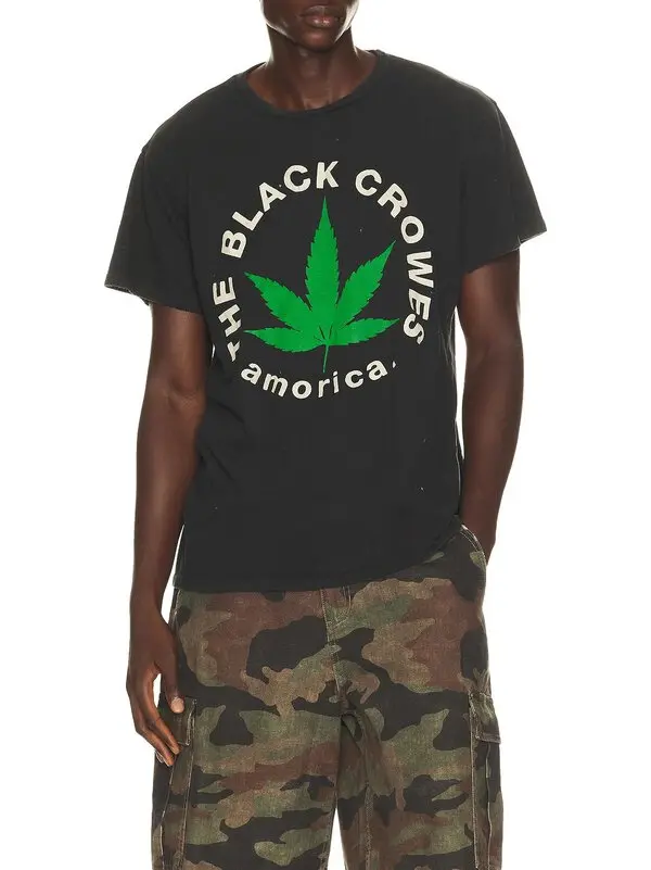MadeWorn Black Crowes 90s Tee In Black - Coal