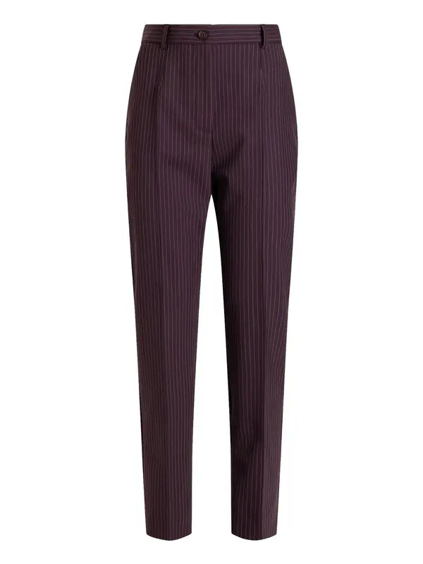 Dolce & Gabbana Pinstripe Wool Trousers - Multicolor