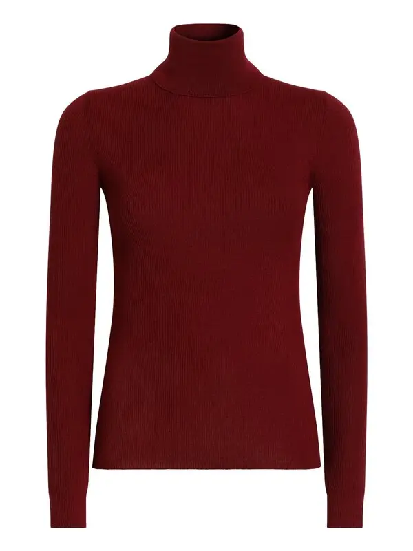 Dolce & Gabbana Ribbed Cashmere Turtleneck Pullover - Bordeaux