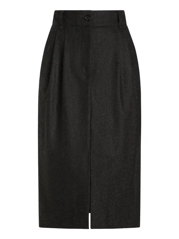 Dolce & Gabbana Wool Flannel Skirt - Grey
