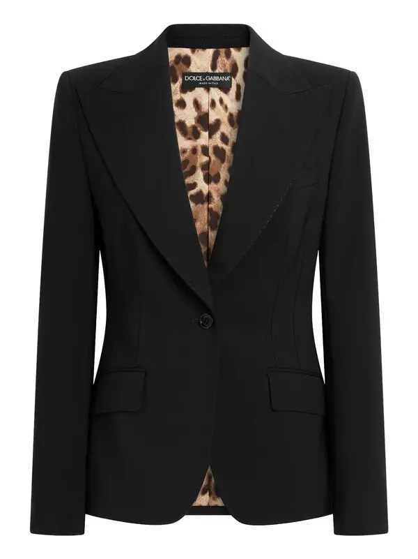 Dolce & Gabbana Turlington Single-breasted Micro-ribbed Jacket - Black