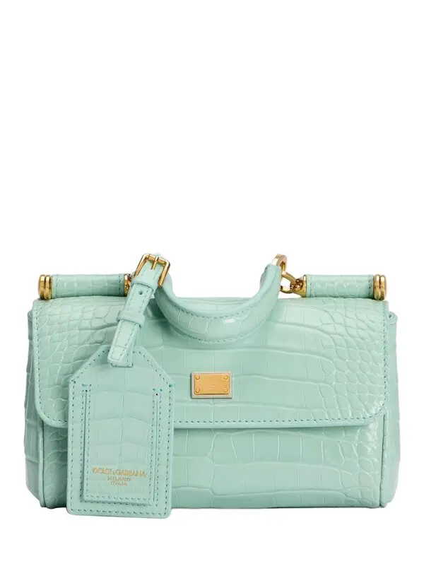 Dolce & Gabbana Mini My Sicily Handbag In Alligator - Azure