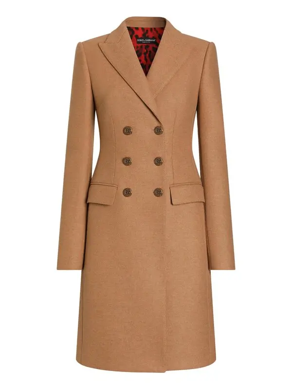 Dolce & Gabbana Dolce Double-breasted Wool Coat - Beige