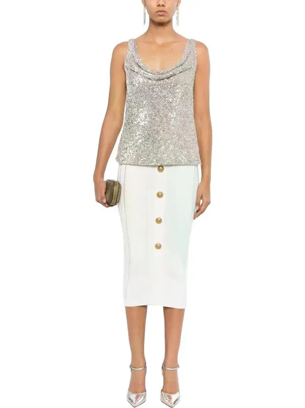 Naeem Khan Sequin-embellished Sleeveless Top - Silver