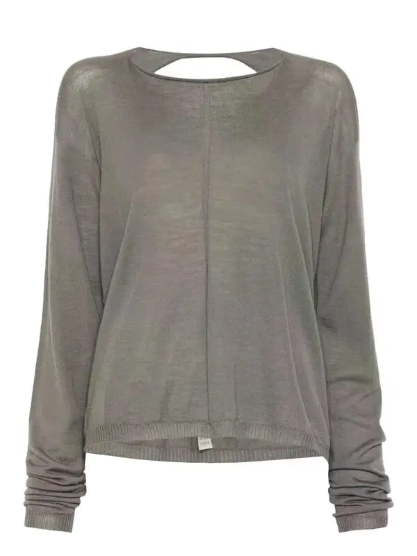 Rick Owens Slashed Wool T-shirt - Grey