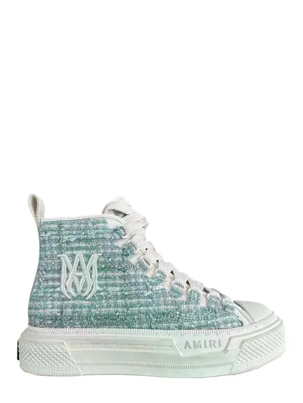 Amiri Crystal-embellished Boucle Court Sneakers - Blue
