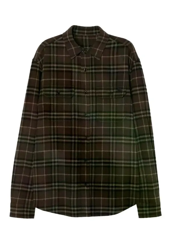 Burberry Check Wool Flannel Overshirt - Brown