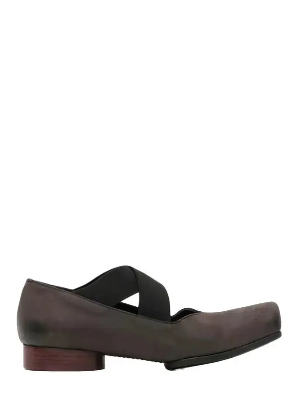 UMA WANG Cross-strap Leather Ballet Flats - Brown