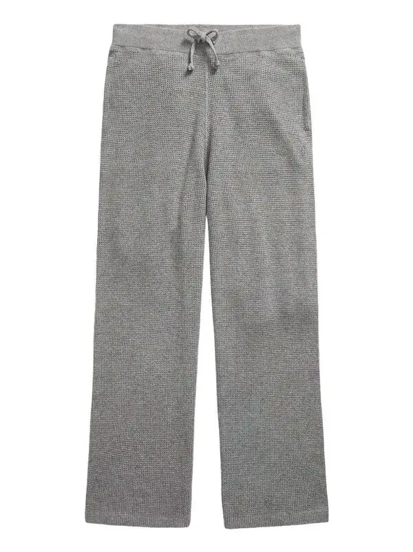 Polo Ralph Lauren Drawstring Pants In Cotton And Waffle-knit - Grey