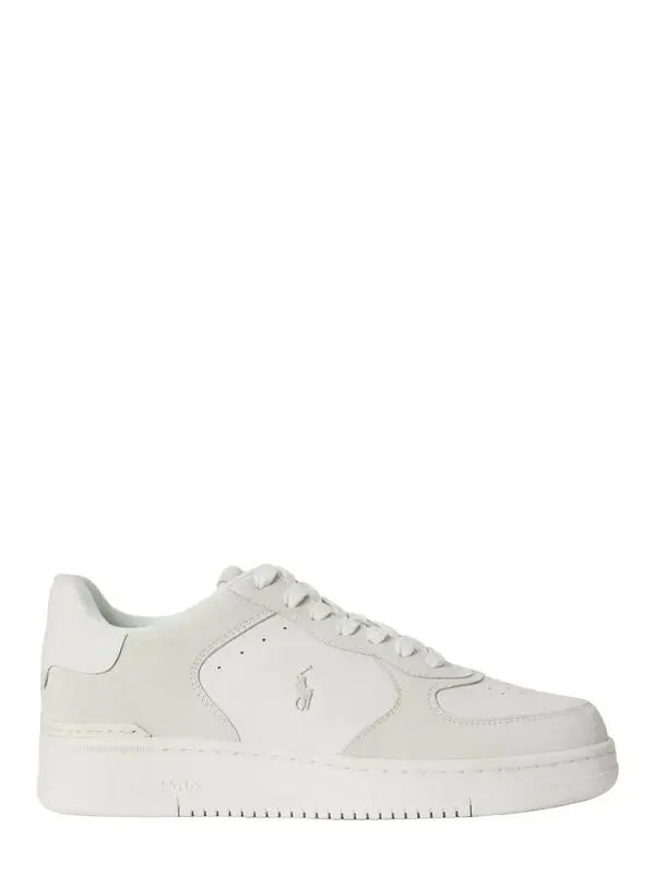 Polo Ralph Lauren Masters Court Leather And Suede Trainers - White