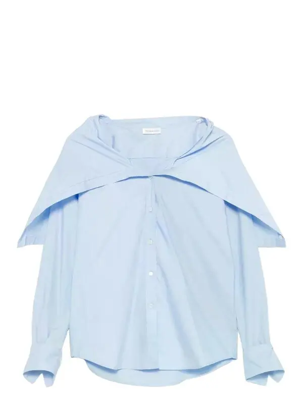 7 For All Mankind Cape-panel Long-sleeve Shirt - Blue