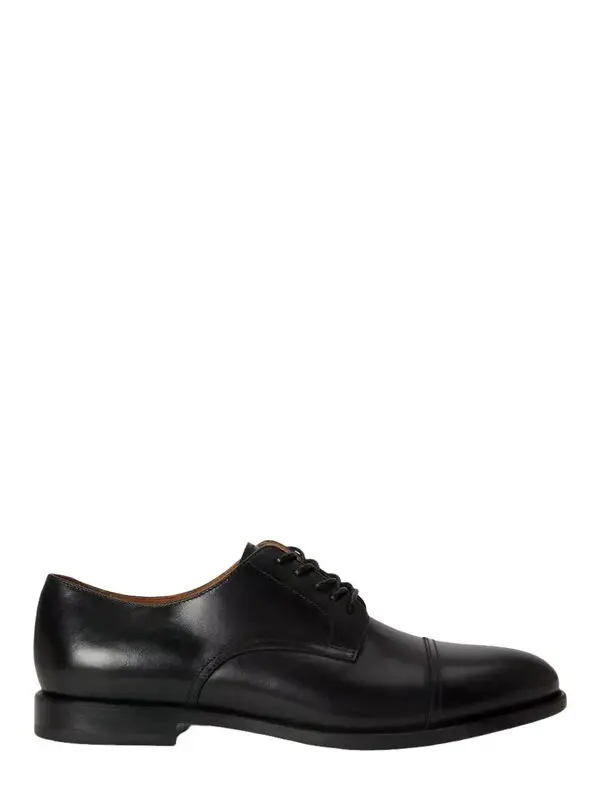 Polo Ralph Lauren Cap-toe Leather Derby Shoes - Black