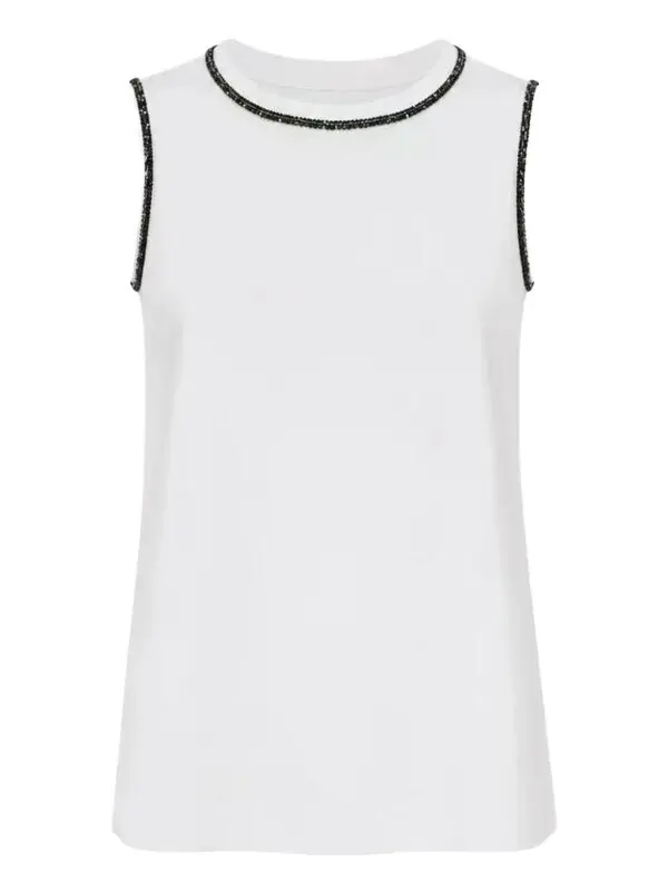 Max Mara Bead-embellished Vest Top - White