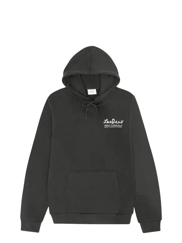 LES DEUX Rural Graphic-print Drawstring Hoodie - Green
