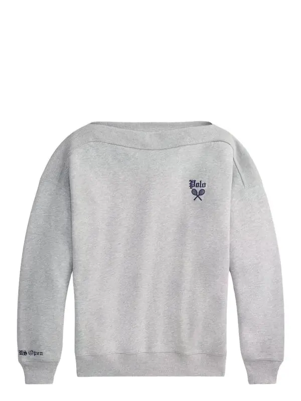 Polo Ralph Lauren Logo-embroidered Boat-neck Sweater - Grey