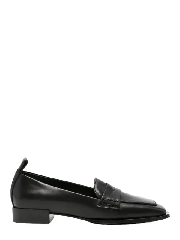 AeydĒ Square-toe Leather Loafers - Black