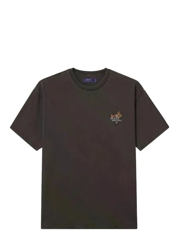 AFTERMATHS Graphic-print Cotton T-shirt - Brown