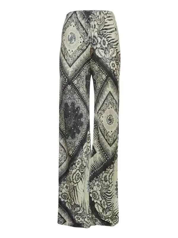 Roberto Cavalli Bandana-print Palazzo Pants - Blue