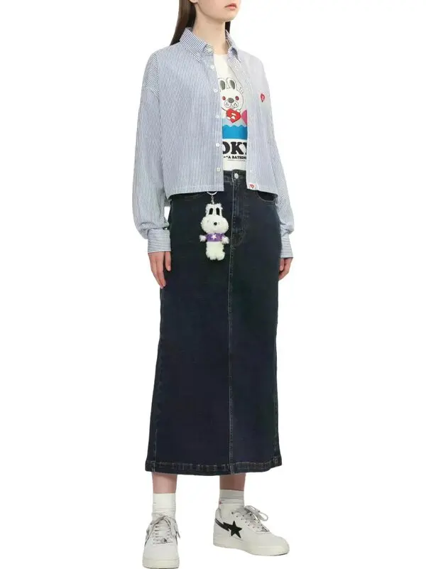APEE™ BY *A BATHING APE® Heart-patch Striped Shirt - Blue