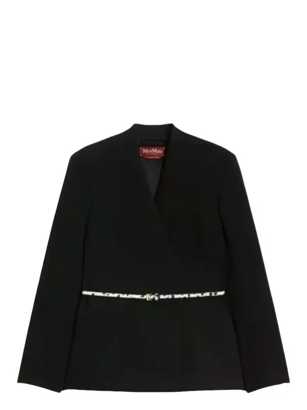 Max Mara Belted Double-breasted Jacket - Black