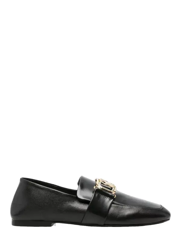 LANVIN Logo-plaque Leather Loafers - Black
