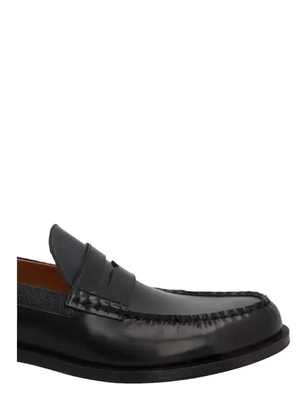 Hugo Leather Penny Loafers - Black