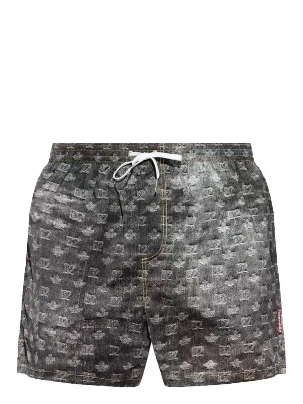 Dsquared2 Swim Shorts With Monogram - Black