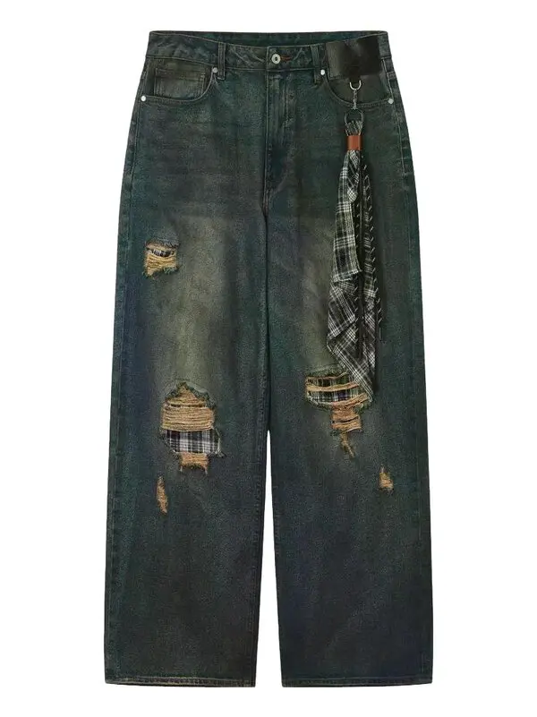 MUSIUM DIV. Distressed Wide-leg Jeans - Blue