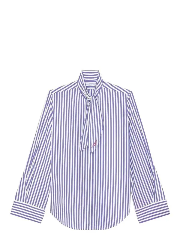 Givenchy Cocoon Striped Silk Shirt - Blue