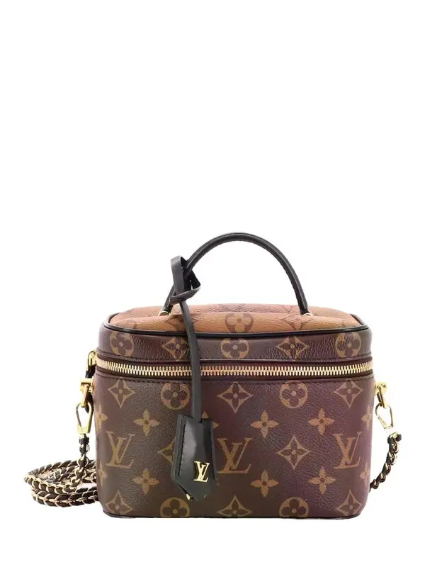 LOUIS VUITTON Vanity Handbag Reverse Monogram Canvas Pm Satchel - Brown