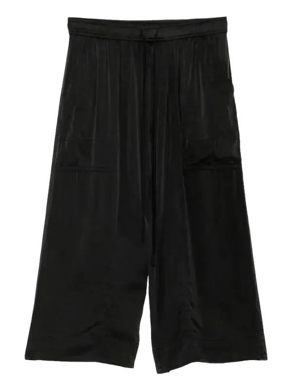 JULIUS Drawstring-waist Pocket-detail Trousers - Black