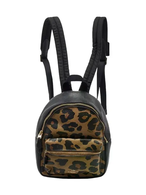COACH VINTAGE Leopard-print Backpack - Black