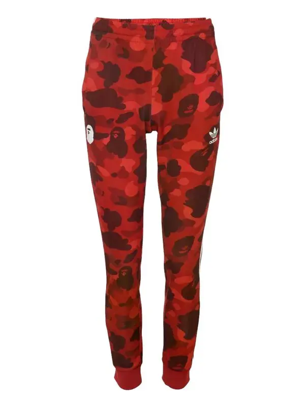 A BATHING APE X Adidas Camouflage-print Track Pants - Red