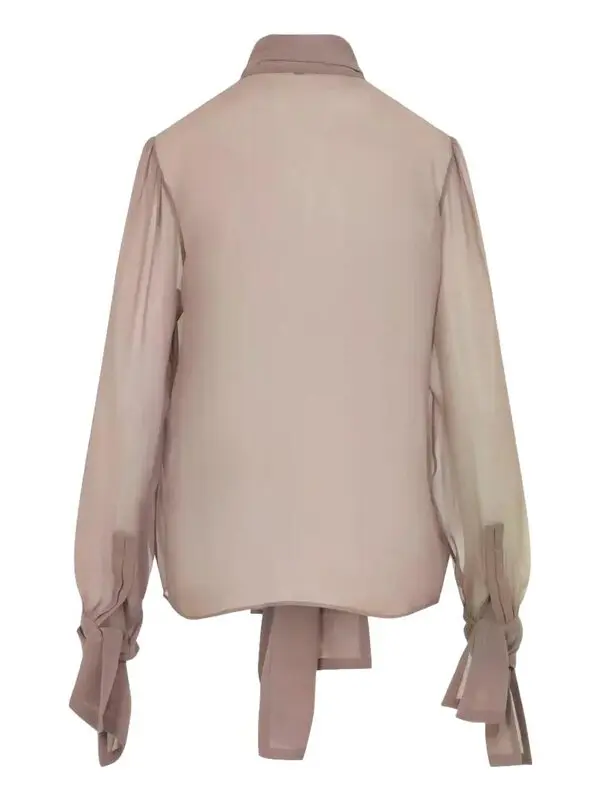 Saint Laurent Silk Lavallière Blouse - Pink