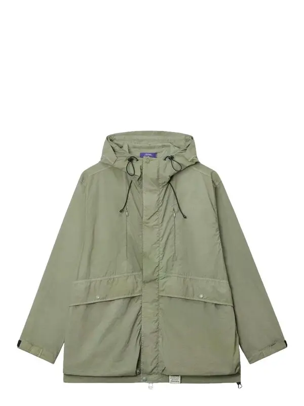 AFTERMATHS Hooded Windbreaker Jacket - Green