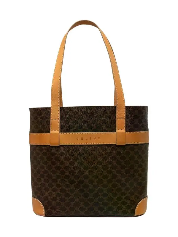 Celine 2001 Macadam Coated Canvas Tote Bag - Brown