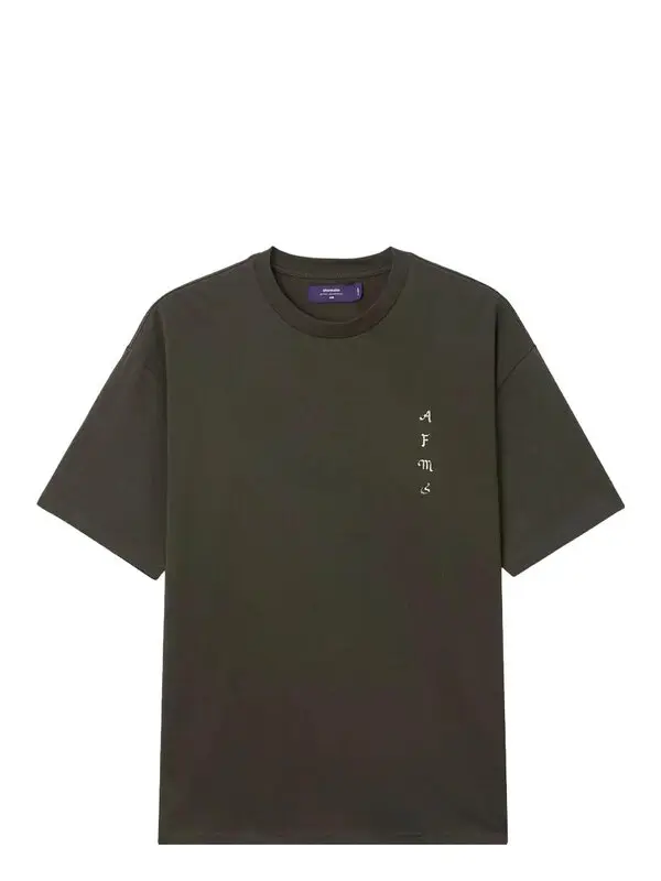 AFTERMATHS Graphic-print Cotton T-shirt - Green