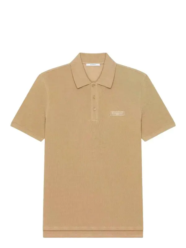 Givenchy Logo-patch Cotton Polo Shirt - Neutrals