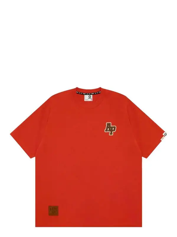 AAPE BY *A BATHING APE Logo-patch Graphic-print T-shirt - Orange